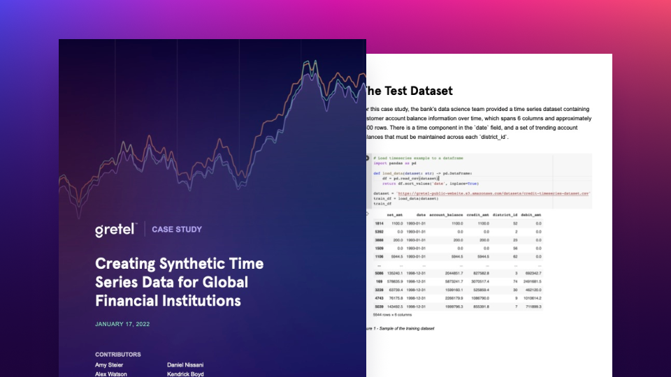 Case Study Creating Synthetic Time Series Data For Global Institutions